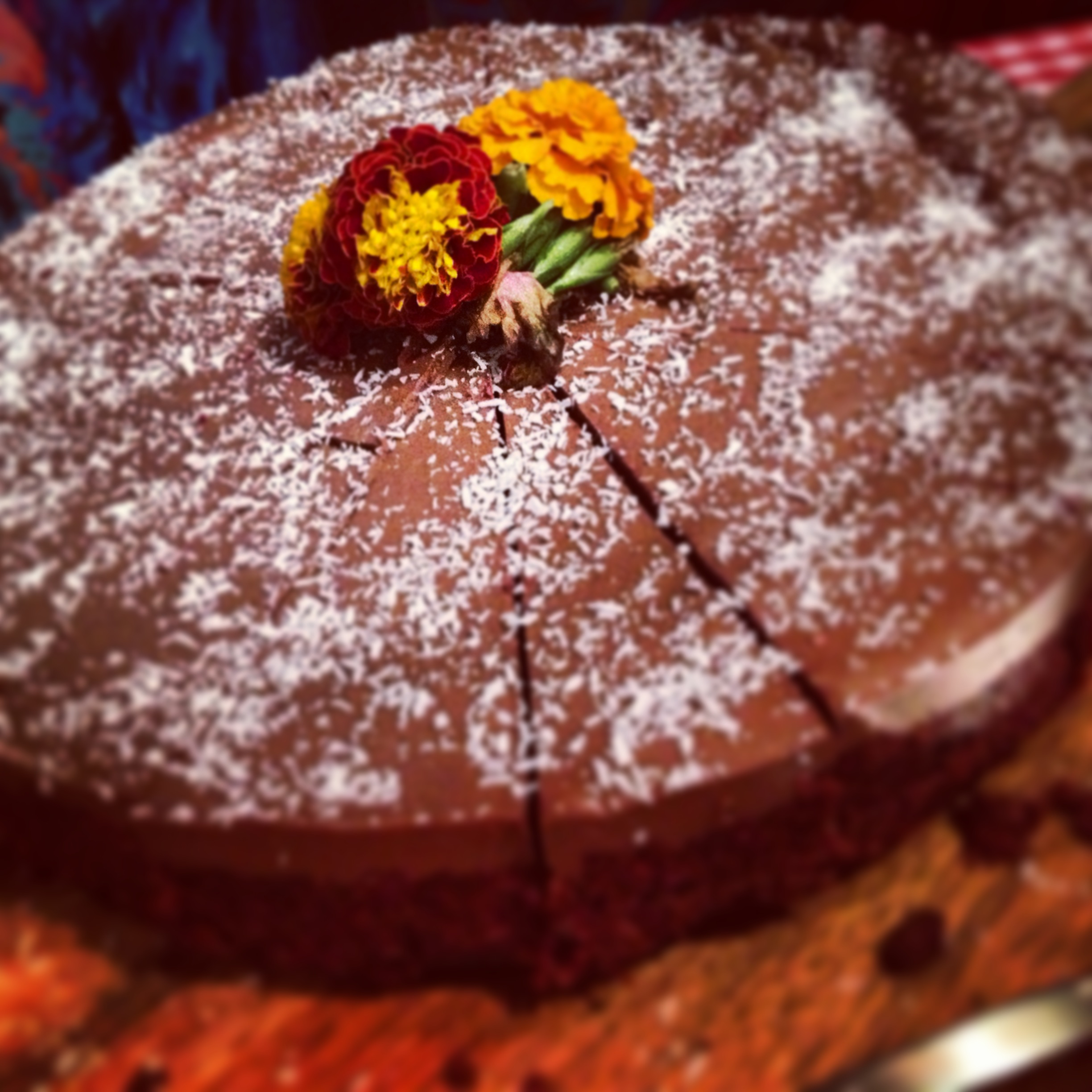 Raw Beetroot Cake with Chocolate Ganache