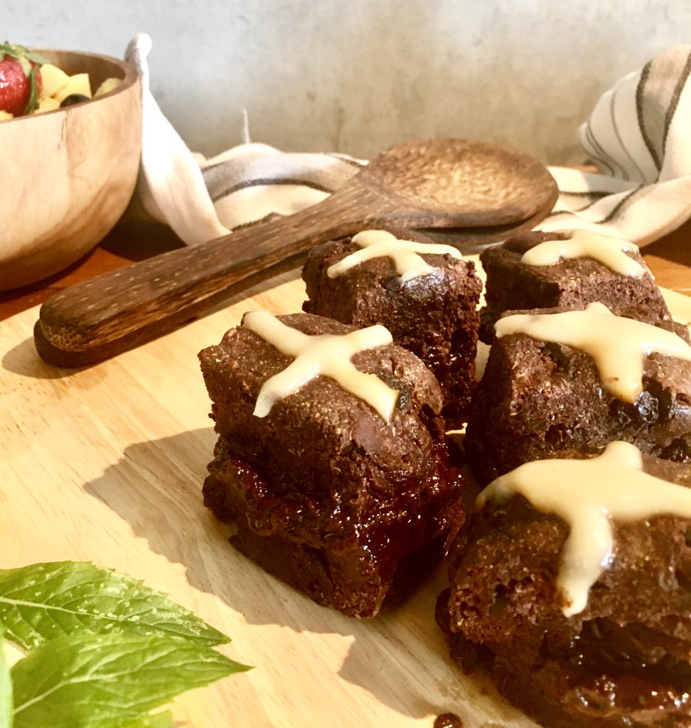 Raw Choco Hot X Buns With Hazelnut Choc Filling